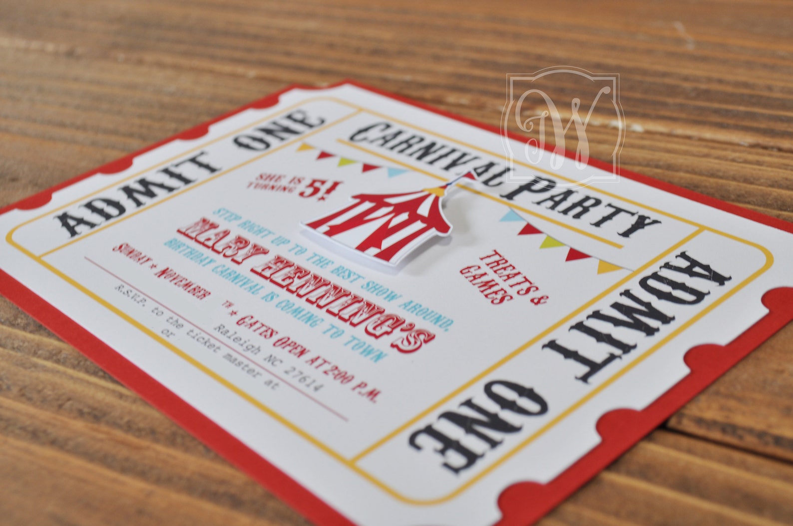 Carnival Invitation, Circus Invitation, Circus Invite, Circus ...