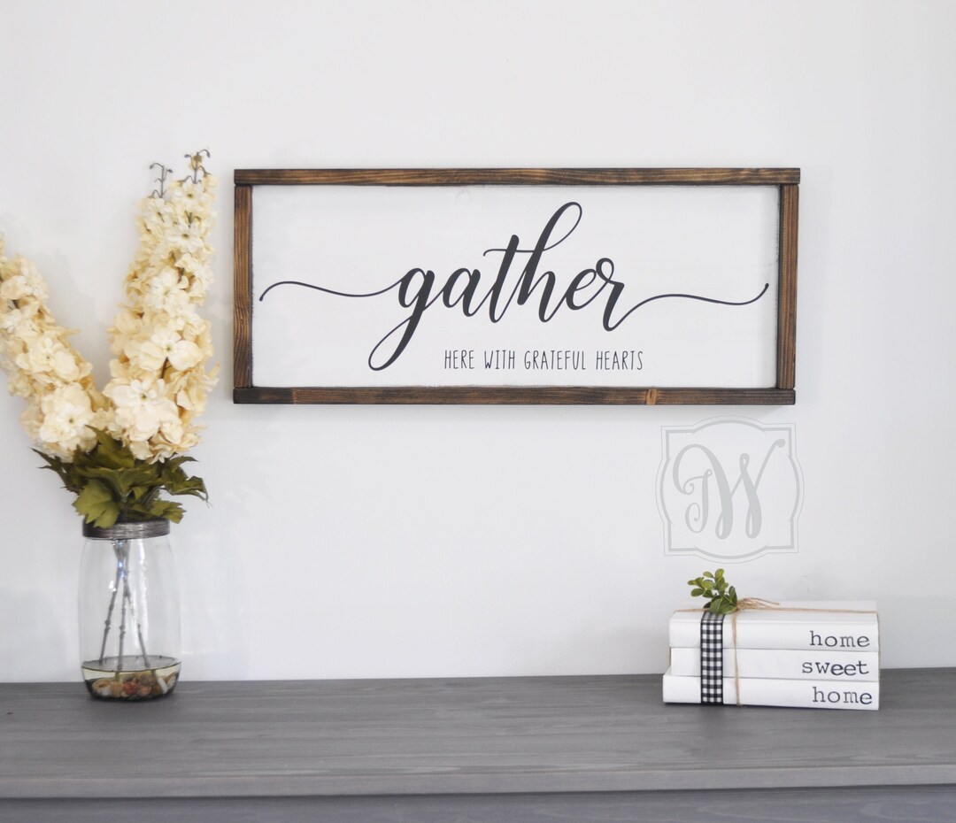 Gather Sign | Gather Wood Sign | Dining Room Sign | Large Gather Sign ...