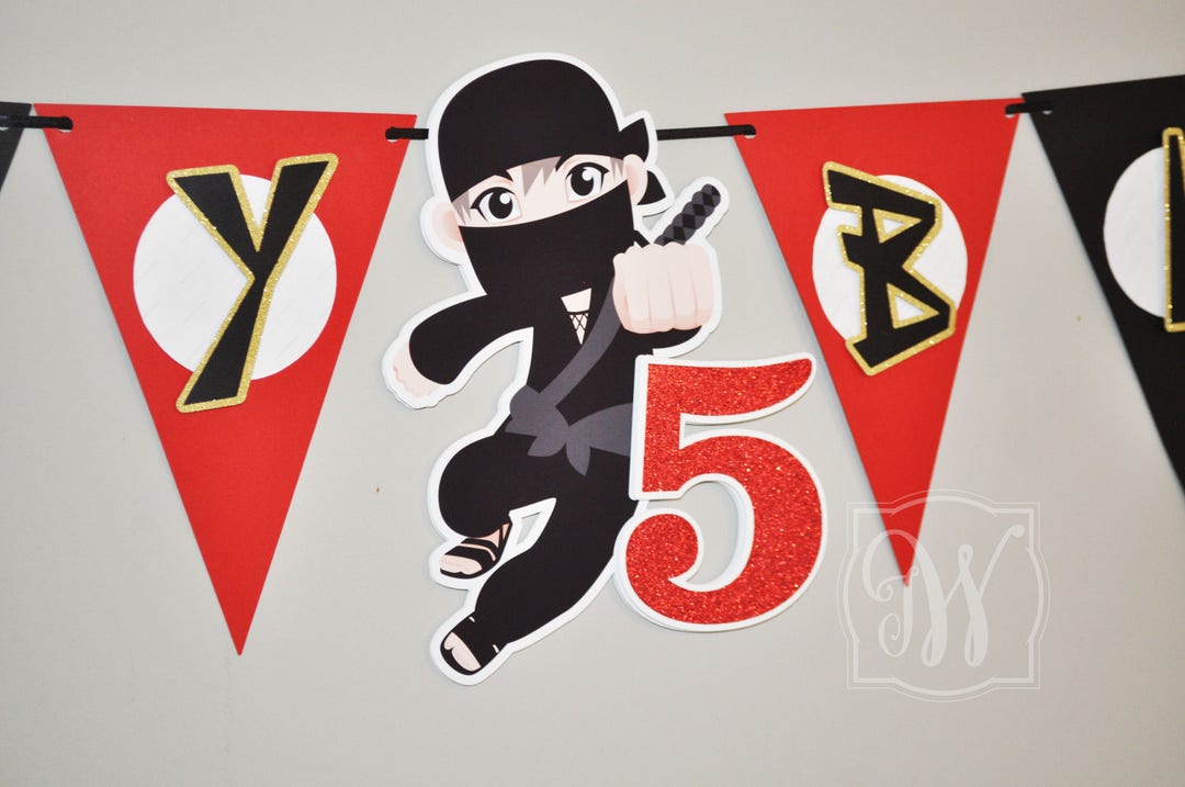 Ninja Theme Birthday Party Banner - Ninja Birthday - Ninja Party ...