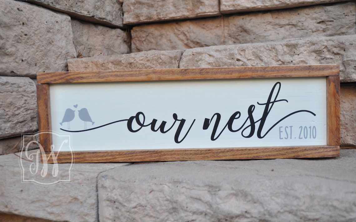 Our Nest Sign Rustic Wood Sign Rustic Wall Decor Wood Sign - Etsy