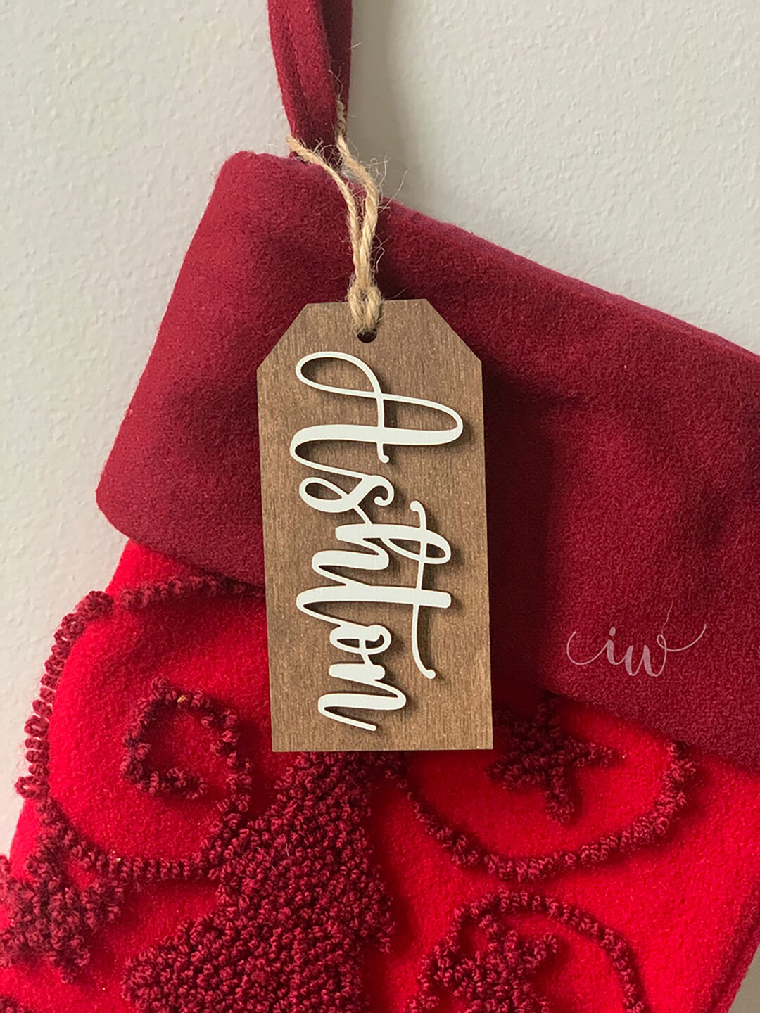 Christmas Name Tags, Stocking Name Tags, Personalized Tags, Wood Name ...