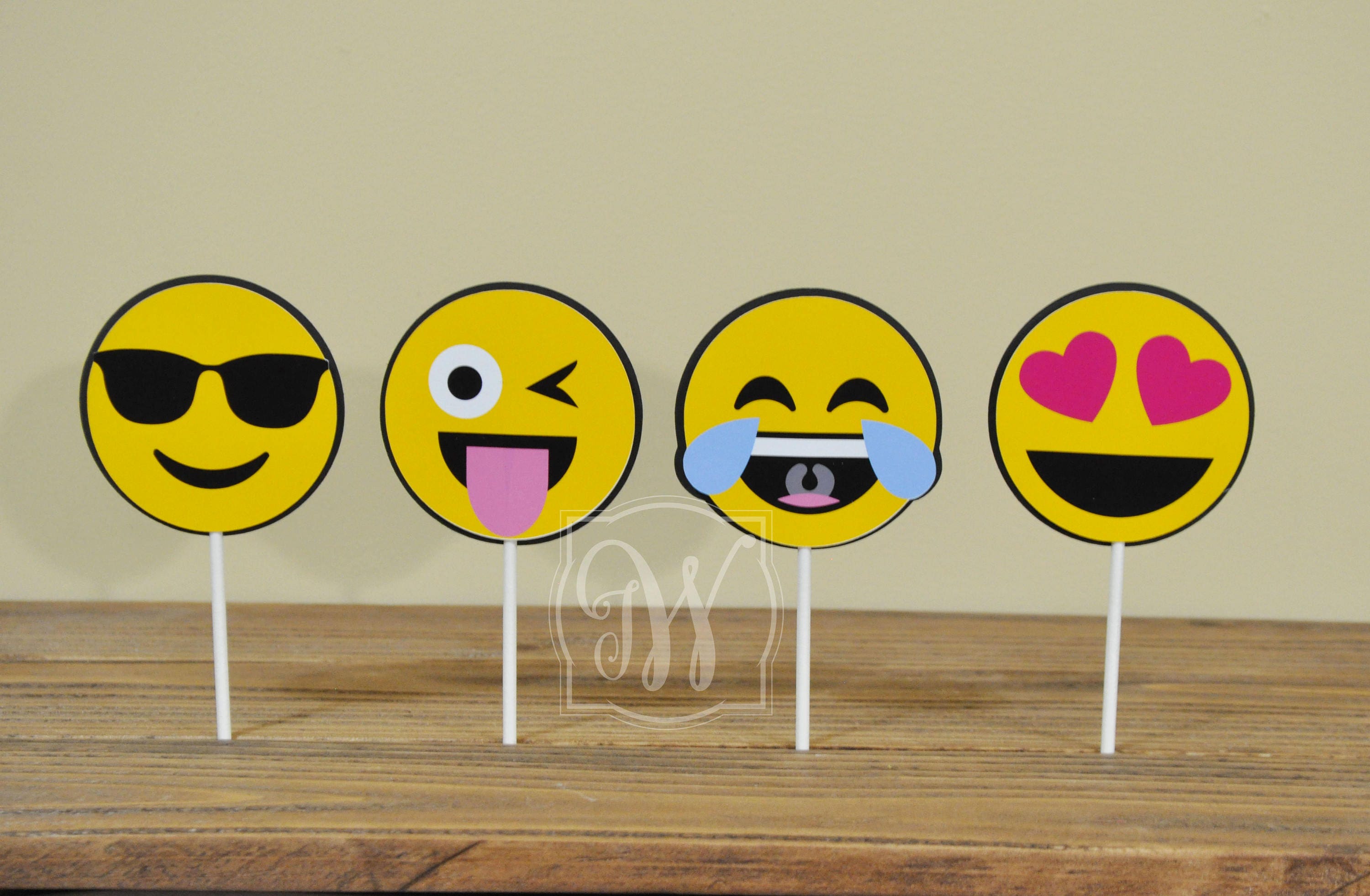 Emoji Inspired Cupcake Toppers Emoji Cake Toppers Emoji | Etsy