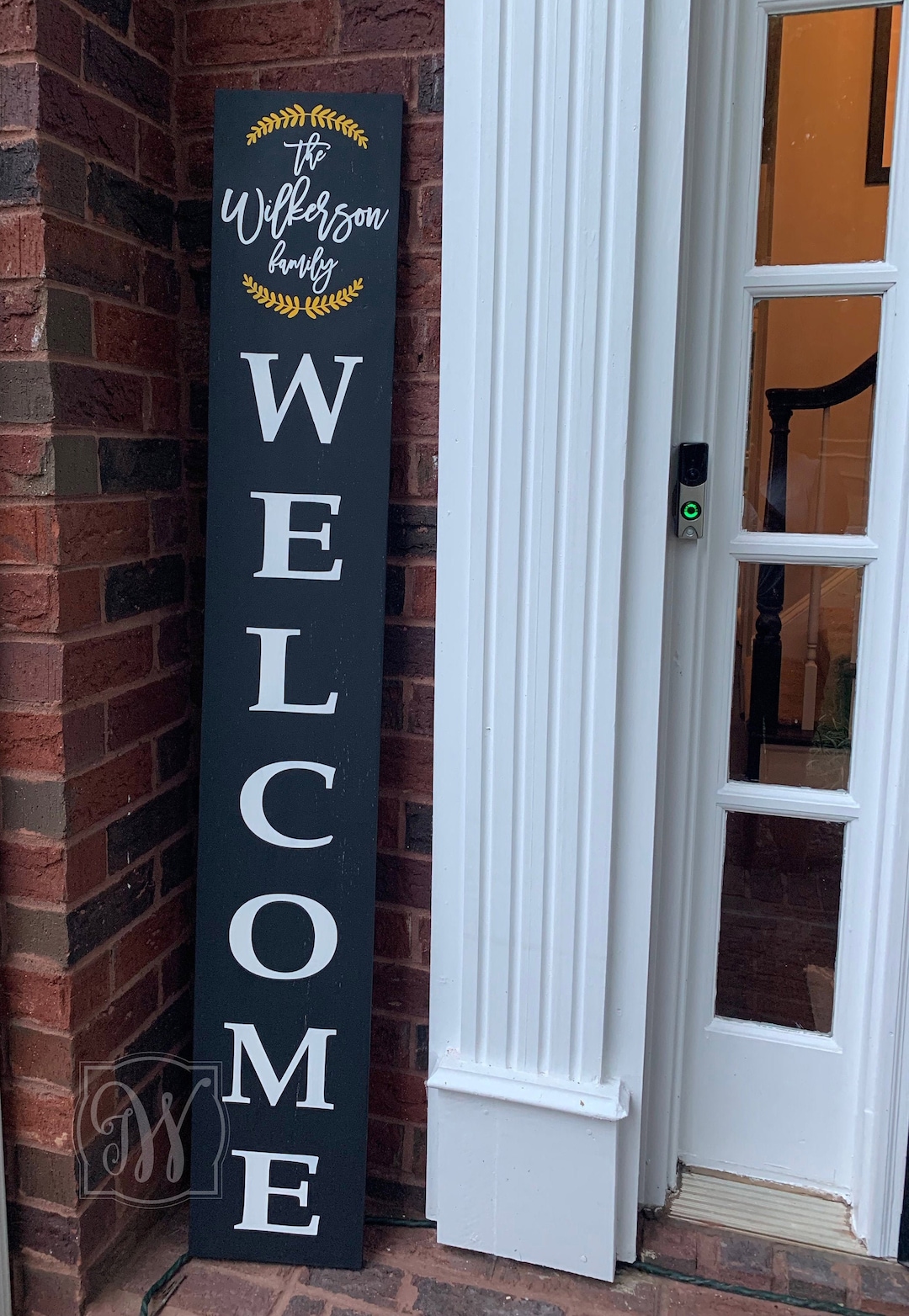 Personalized Welcome Sign, Front Door Welcome Sign, Vertical Welcome ...