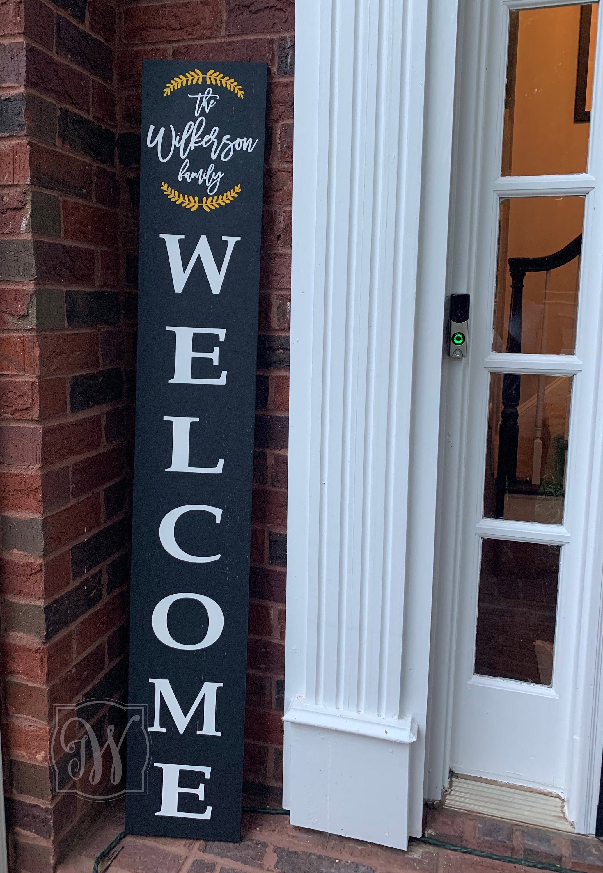 Personalized Welcome Sign, Front Door Welcome Sign, Vertical Welcome ...