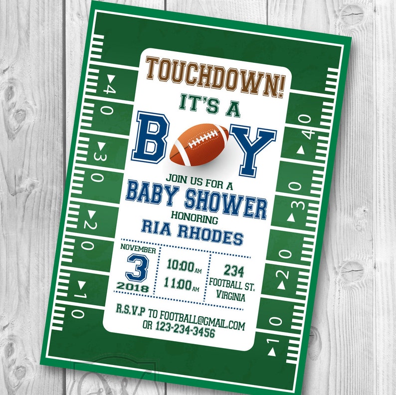 Football Inspired Tag Touchdown Baby Shower - Etsy