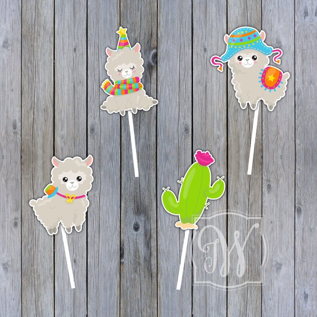 Llama Cupcake Topper, Llama Birthday Party, Llama Topper - Etsy