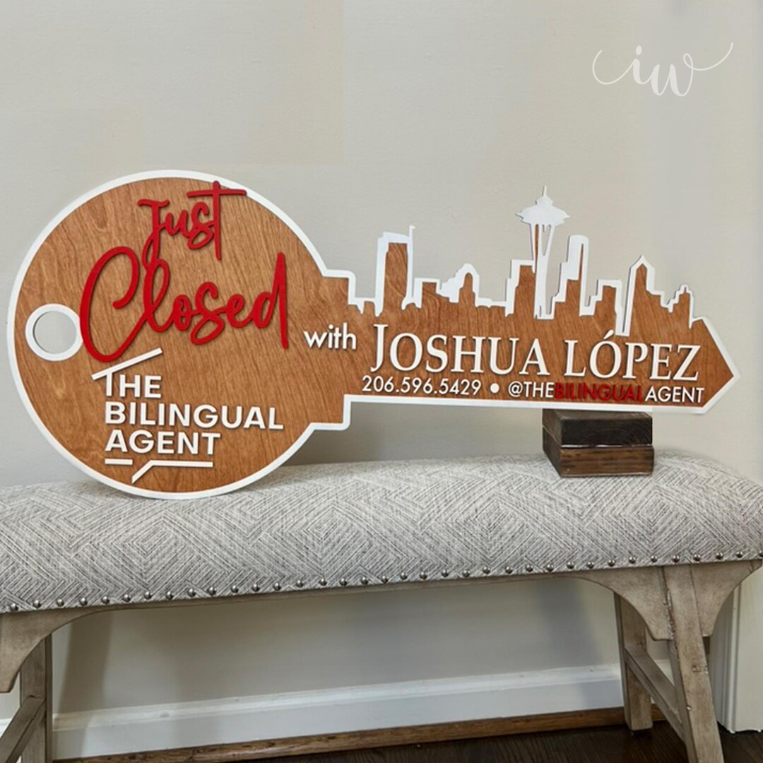 Real Estate Key Sign, Custom Key Just Closed Sign, Custom Closing Day ...