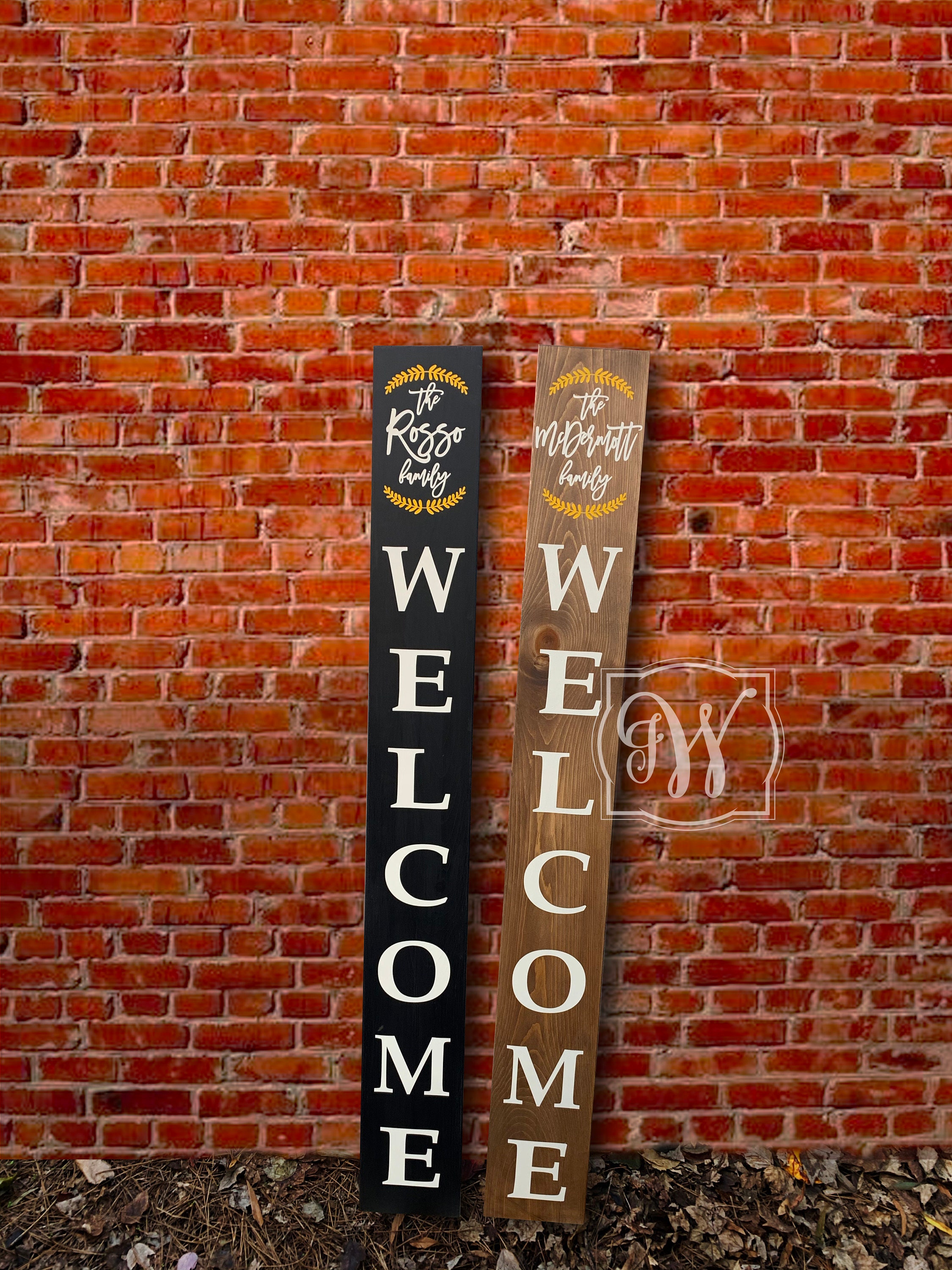 Personalized Welcome Sign, Front Door Welcome Sign, Vertical Welcome ...