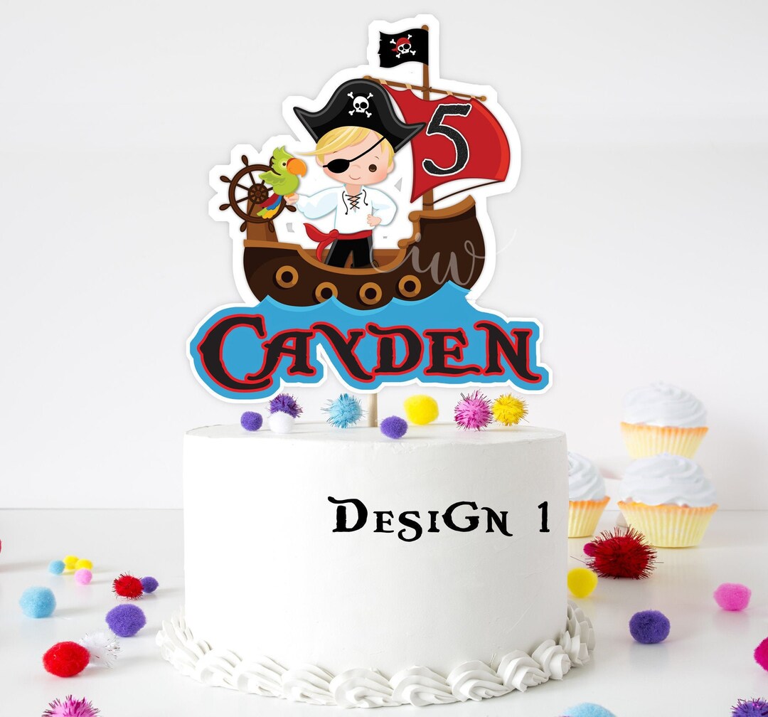 Pirate Cake Topper, Pirate Birthday Party , Pirata Cake Topper, Pirate ...