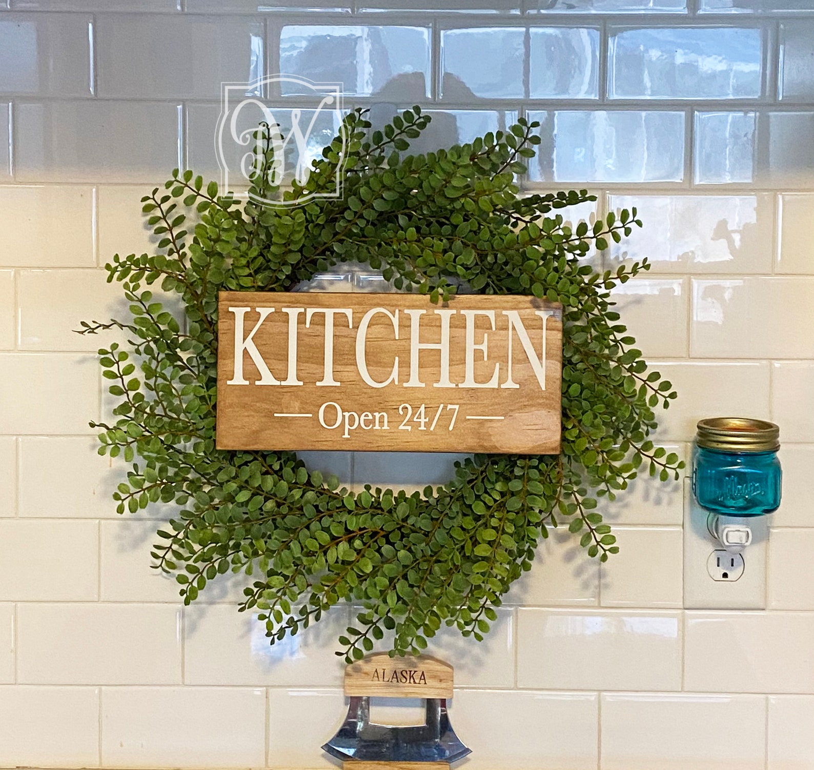 Kitchen Open 24-7 Kitchen Decor Decor Farmhouse Sign | Etsy
