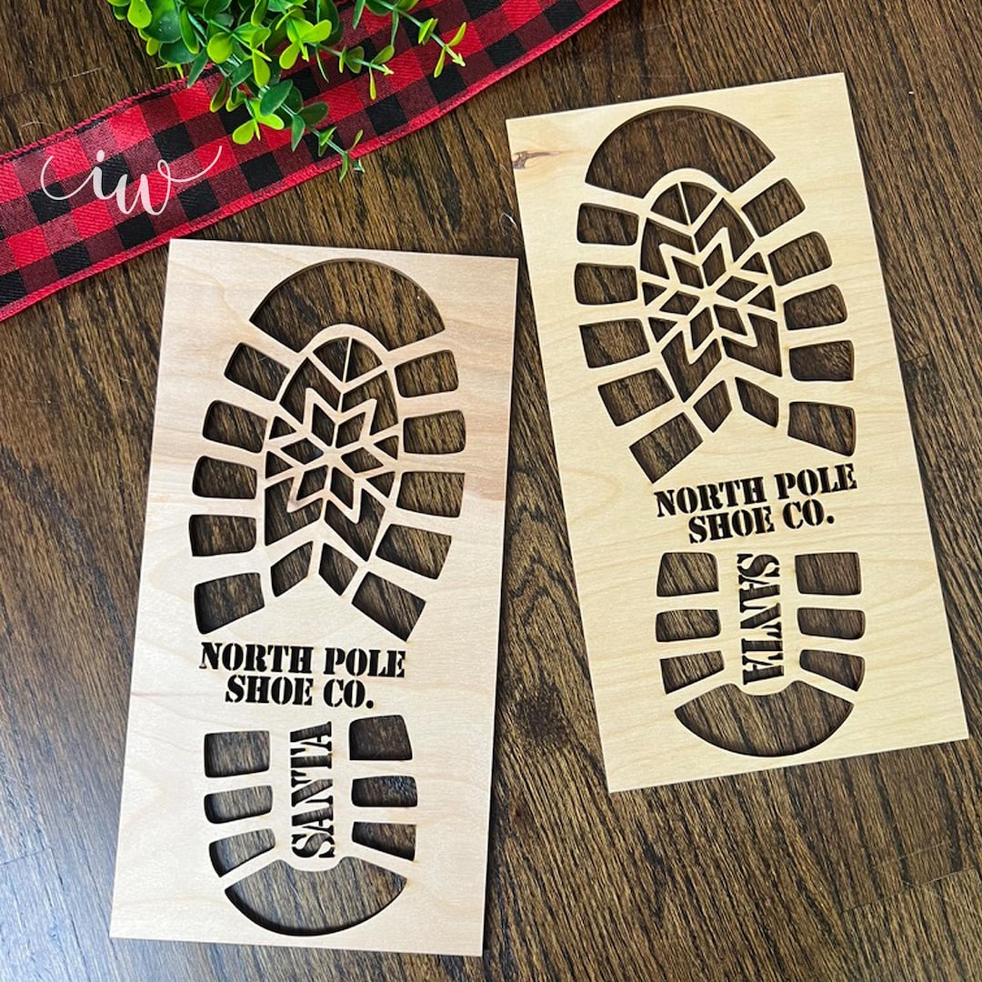 Santa Boot Print Stencil | Christmas Footprint |christmas Stencil ...