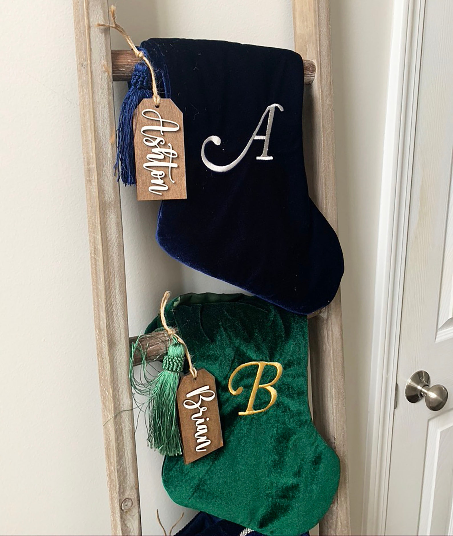 Christmas Name Tags Stocking Name Tags Personalized Tags - Etsy