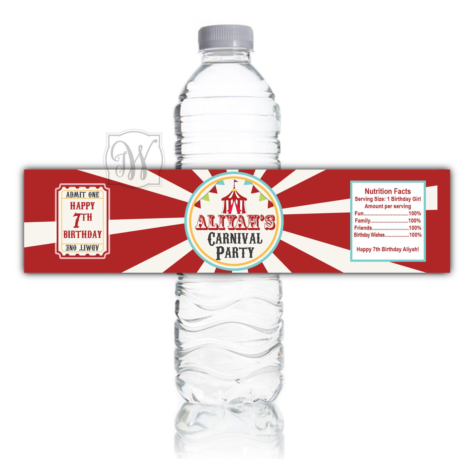 Carnival labels Water bottles labels 100% water proof | Etsy