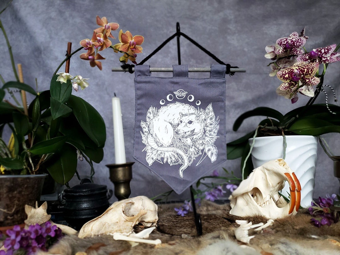 Opossum Handcrafted Spooky Cute Gothic Bitty Banner Wall - Etsy