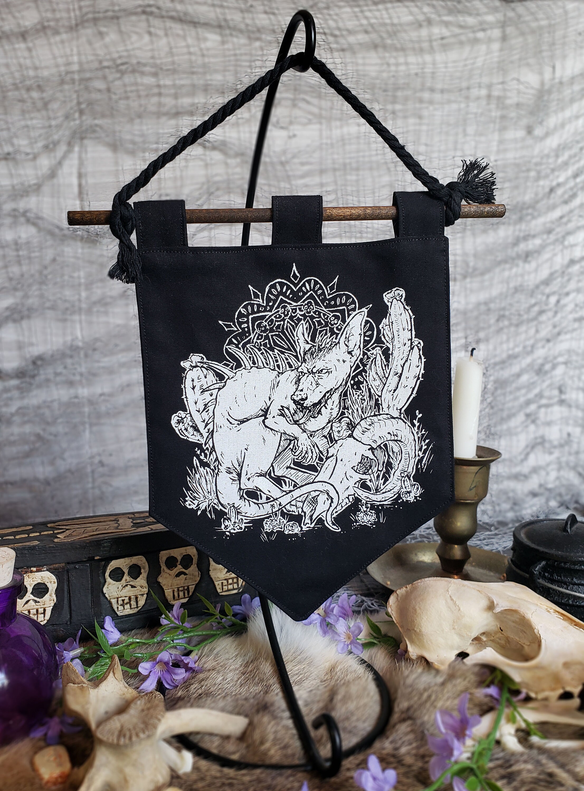 Chupacabra Cryptid Handmade Screen Printed Bitty Banner - Etsy