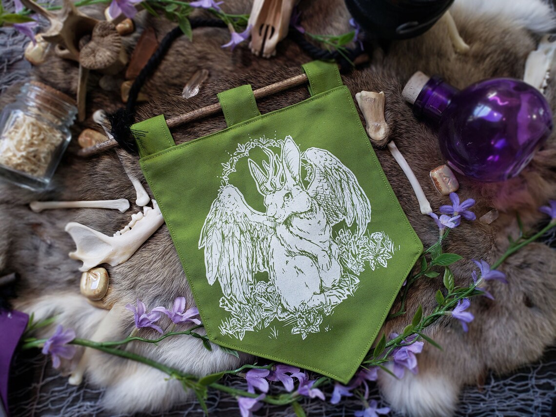 Wolpertinger Cryptid Handmade Screen Printed Bitty Banner | Etsy