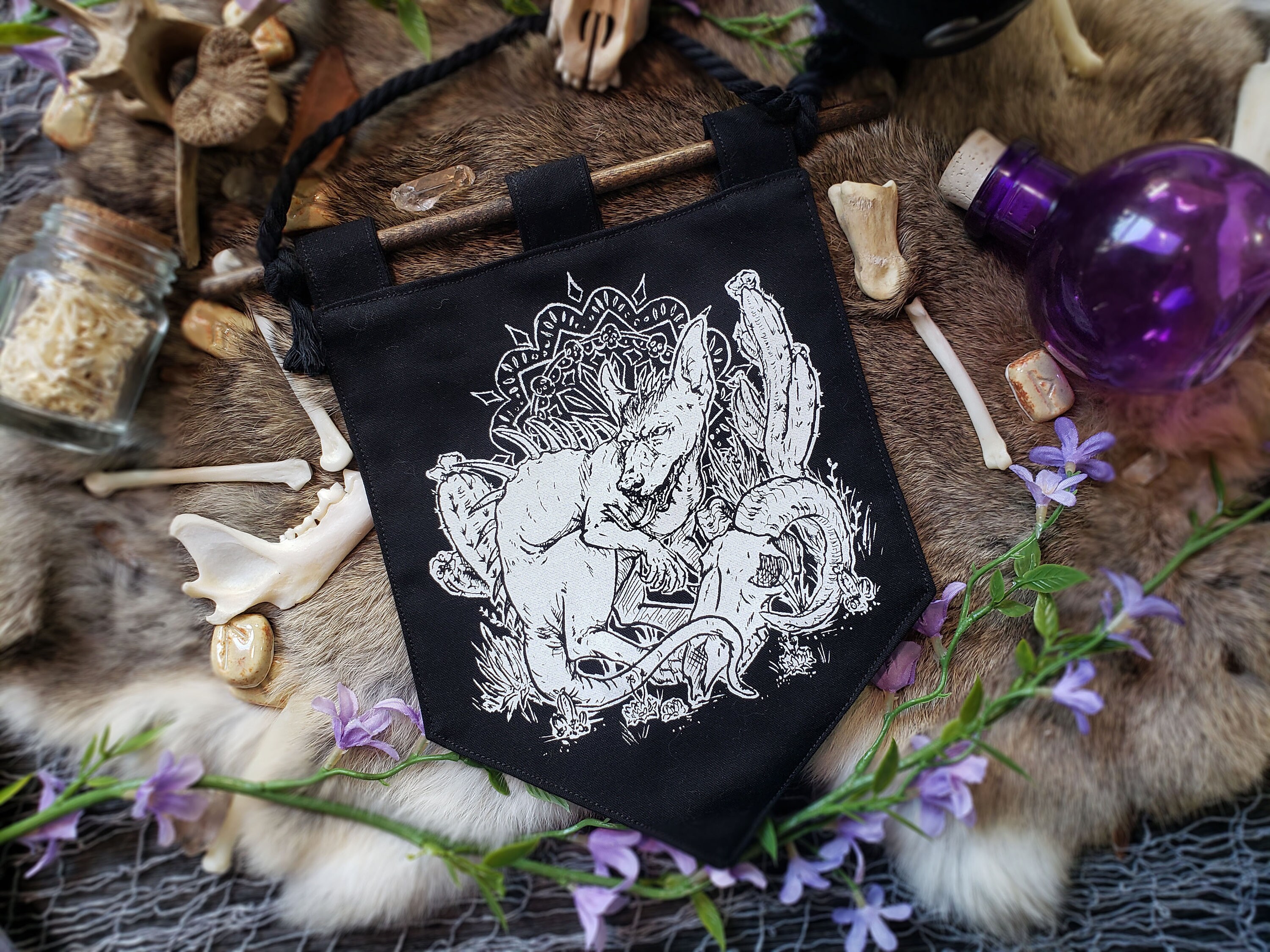 Chupacabra Cryptid Handmade Screen Printed Bitty Banner - Etsy