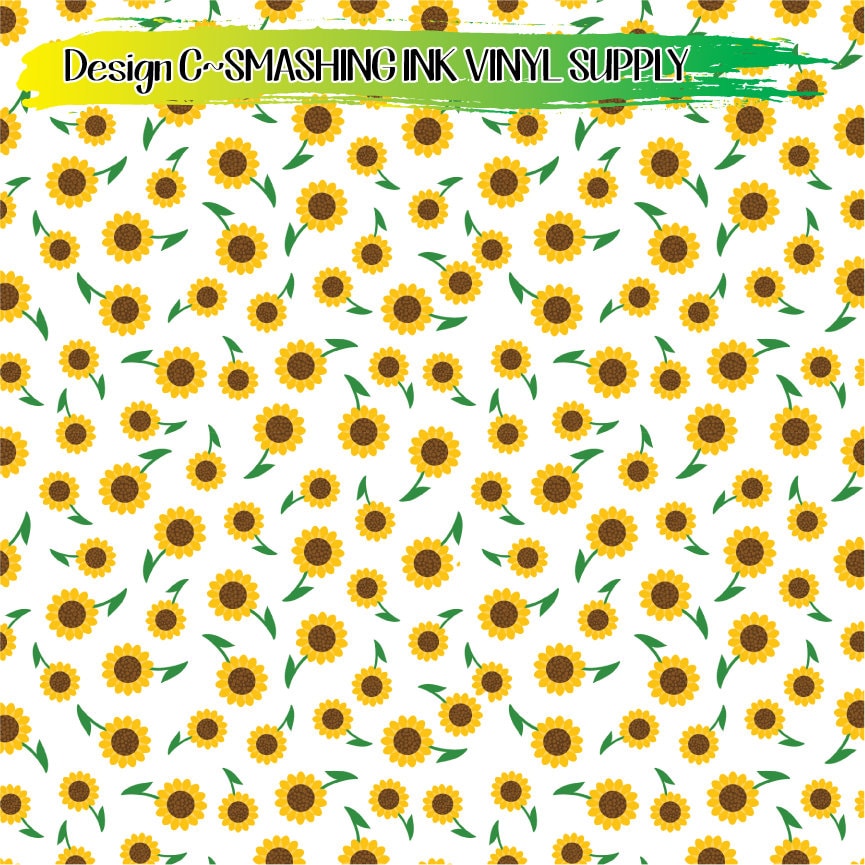 Sunflower Pattern Adhesive Vinyl | Heat Transfer | Faux Leather | Laser ...