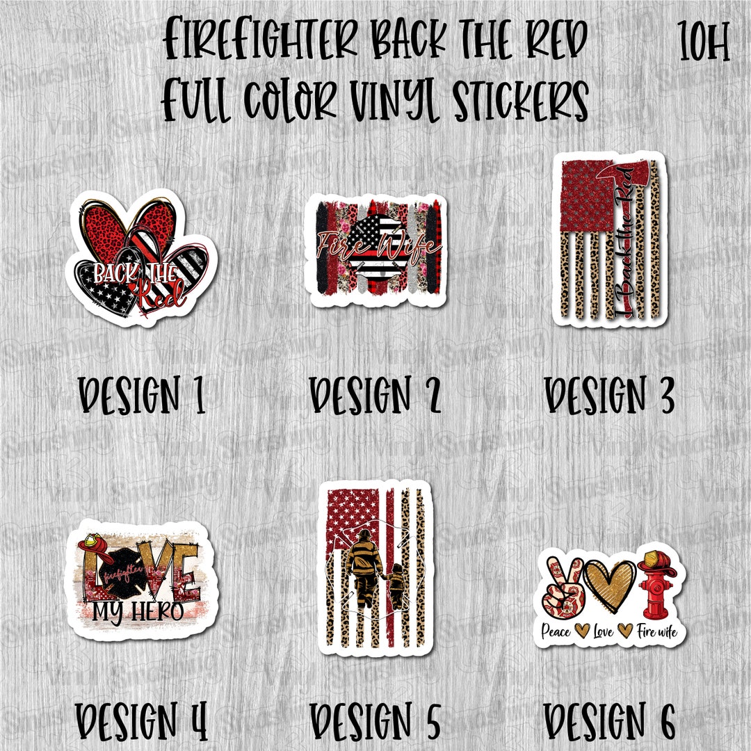 Firefighter Back the Red Full Color Sticker/printed Vinyl Sticker ...