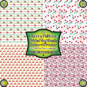 Cherry Pattern Vinyl/printed Heat Transfer Vinyl/patterned Vinyl ...