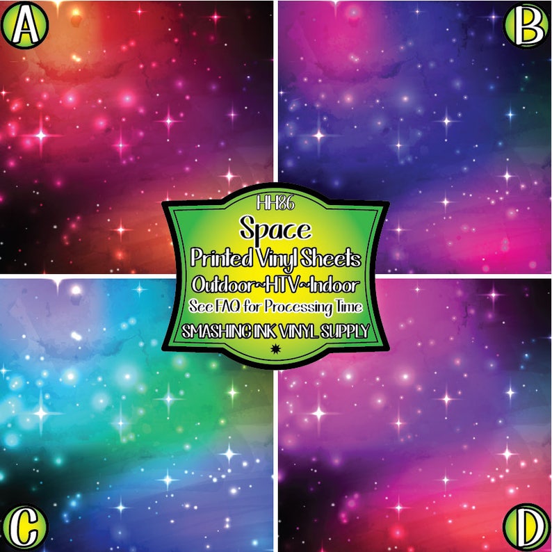 Galaxy Space Adhesive Vinyl | Heat Transfer | Faux Leather | Laser Safe ...