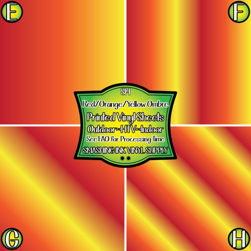 Ombre Patterned Vinyl Red Orange and Yellow HTV Vinyl or | Etsy