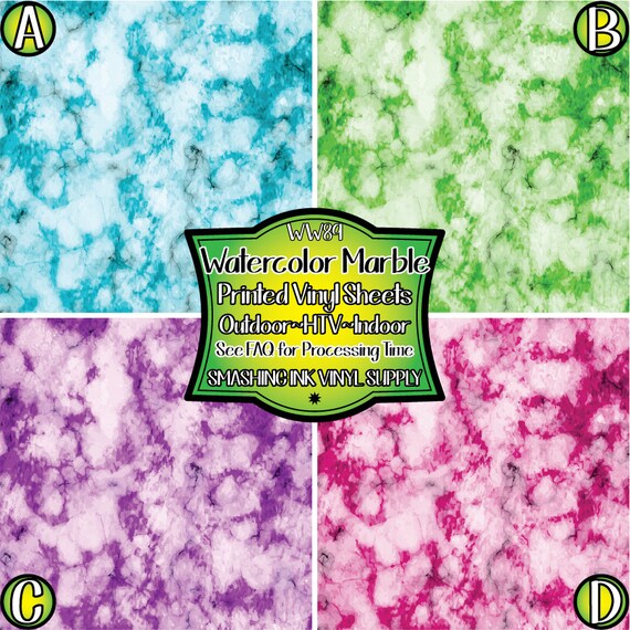 Watercolor Marble Vinyl/printed Heat Transfer Vinyl/patterned | Etsy