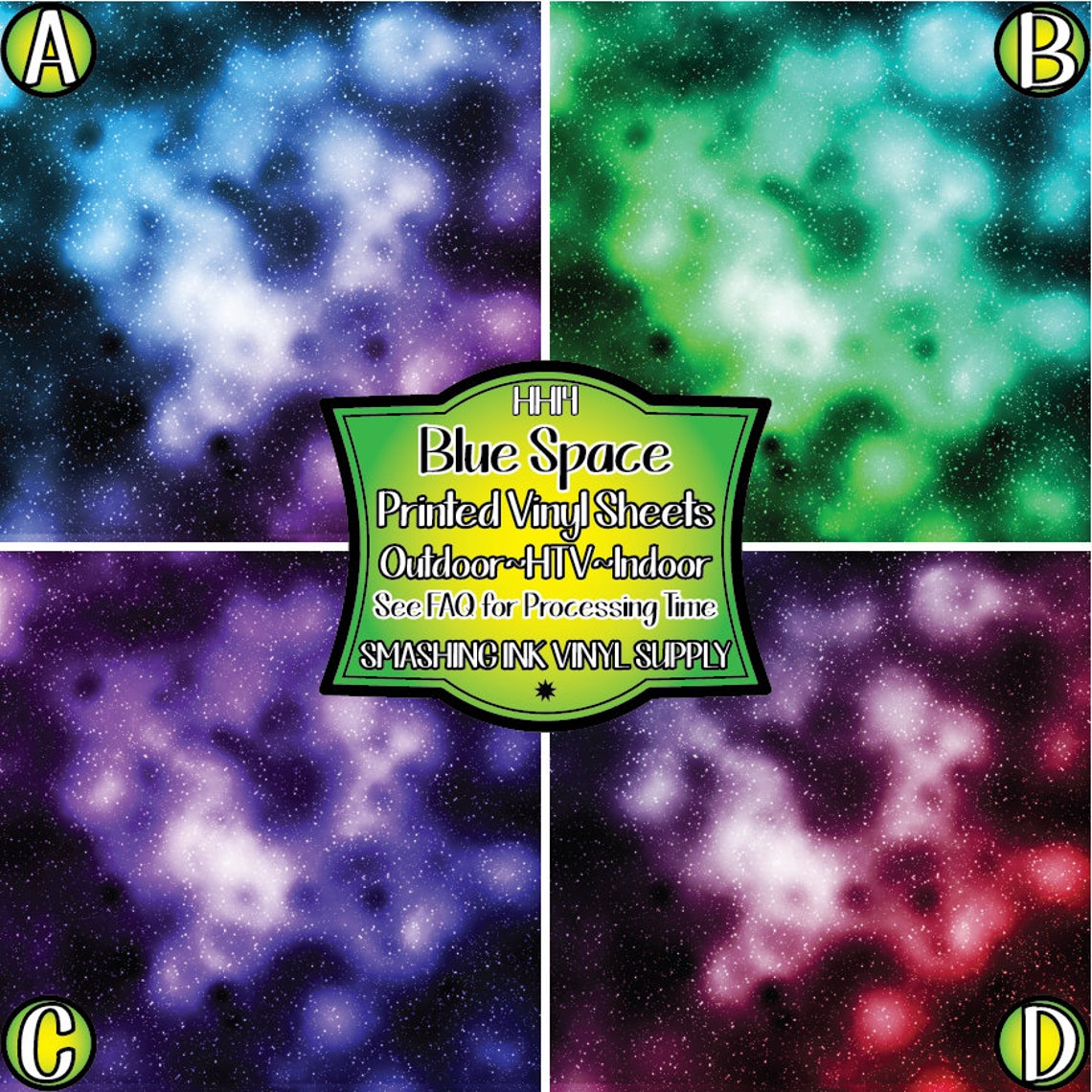 Blue Galaxy Spaace Adhesive Vinyl | Heat Transfer | Faux Leather ...