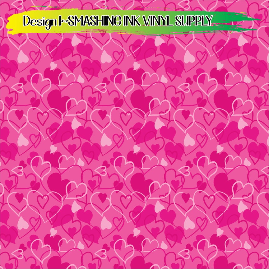 Pink Heart Pattern Vinyl/printed Heat Transfer Vinyl/patterned Vinyl ...