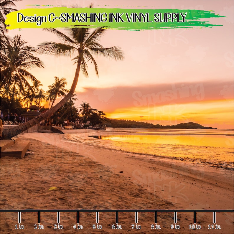 Summer Sunset Adhesive Vinyl | Heat Transfer | Faux Leather | Laser ...