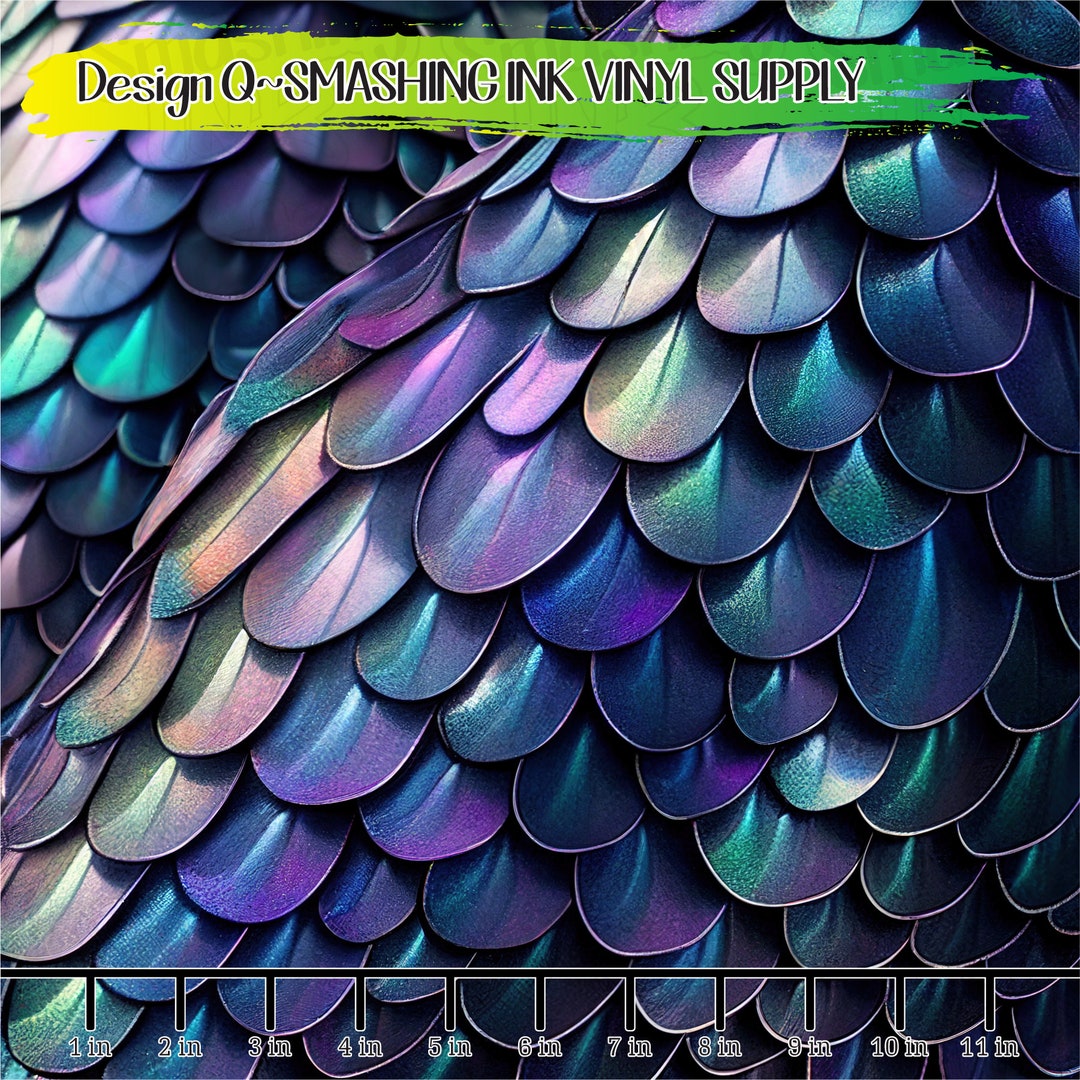 Dragon Scales Adhesive Vinyl | Heat Transfer | Faux Leather | Laser ...