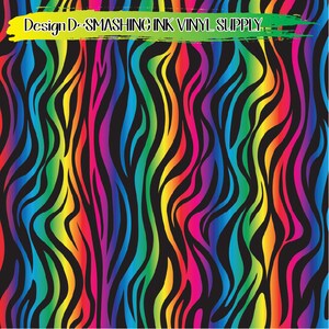 Rainbow Zebra Print Vinyl/printed Heat Transfer Vinyl/patterned Vinyl ...