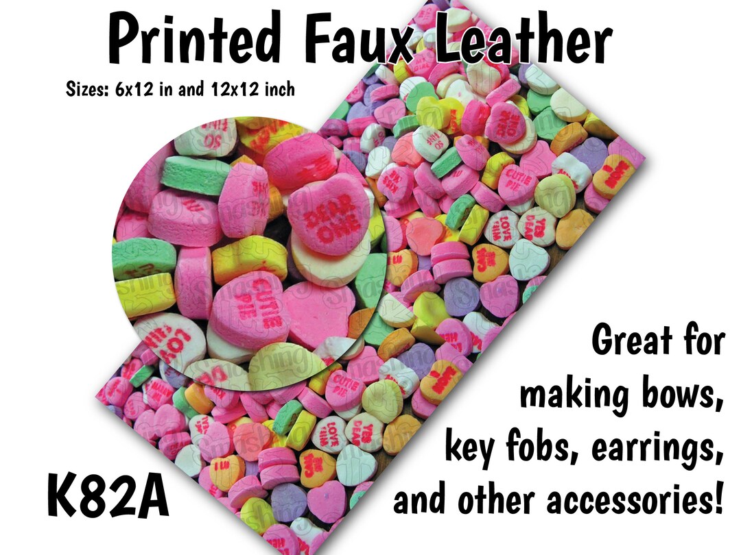 Valentine Candy Faux Leather Sheet/printed Faux Leather for Earrings ...