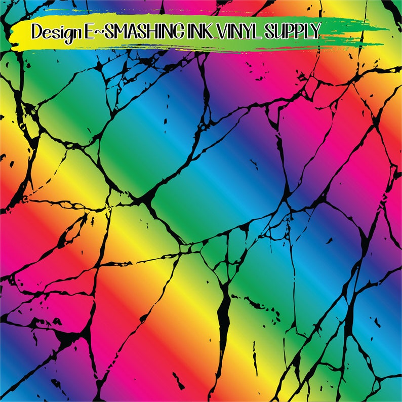 Cracked Rainbow Vinyl/printed Heat Transfer Vinyl/patterned Vinyl ...
