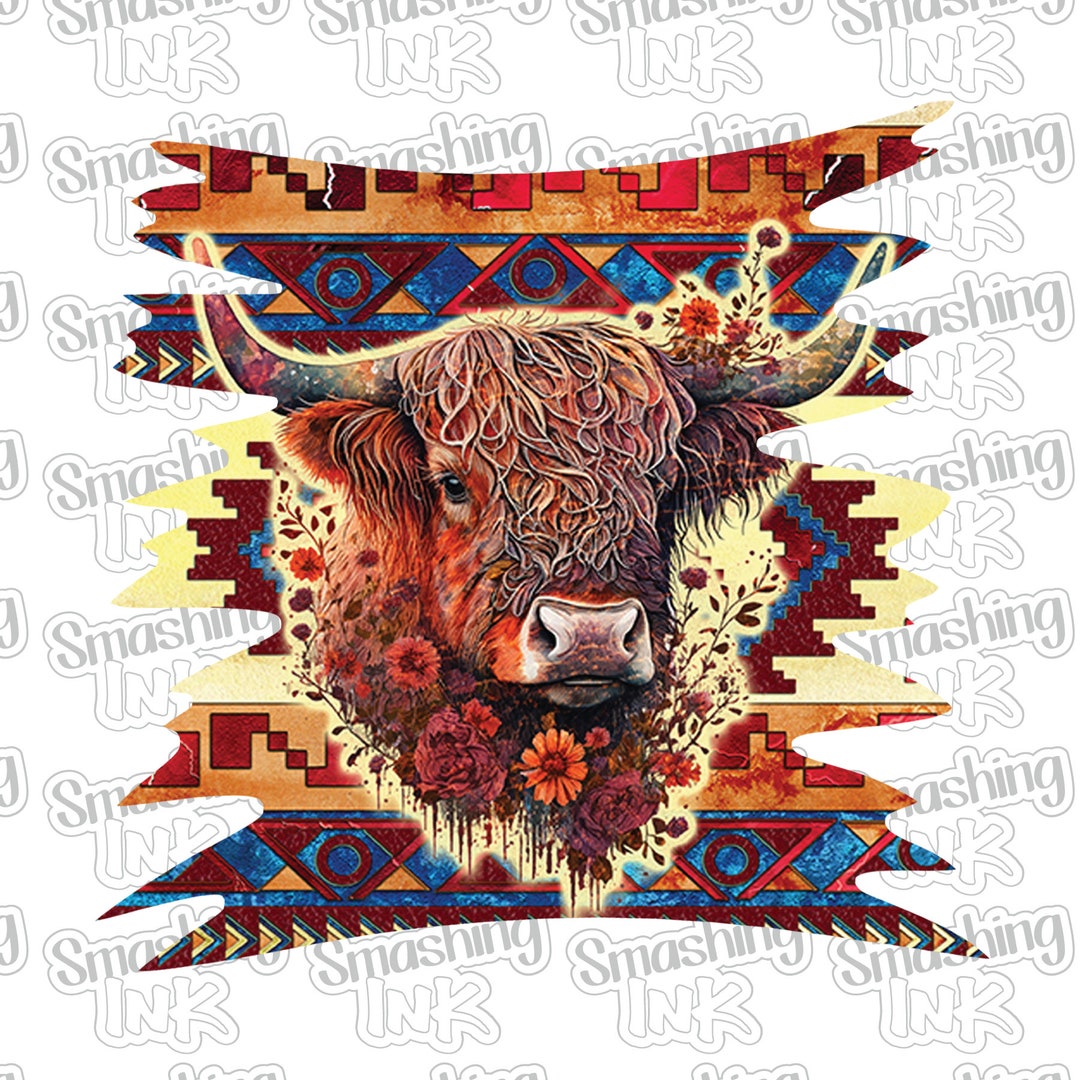 Western Highland Cow 2 Apparel Transfer - Available in Heat Transfer ...