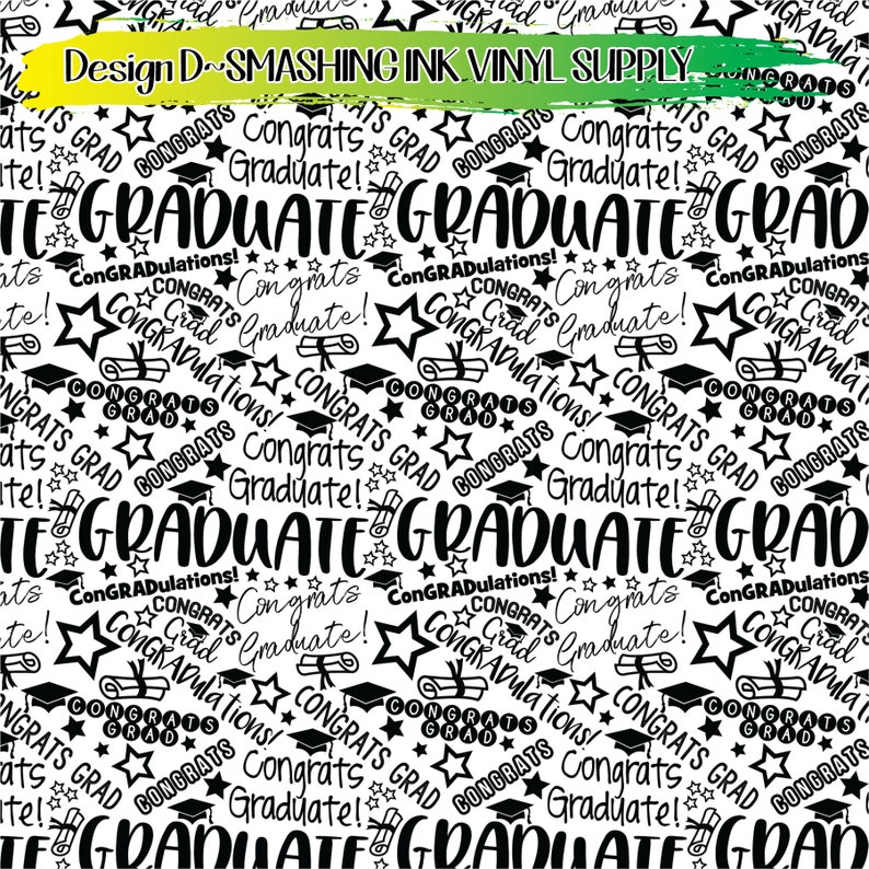 Graduation Pattern Vinyl/printed Heat Transfer Vinyl/patterned | Etsy