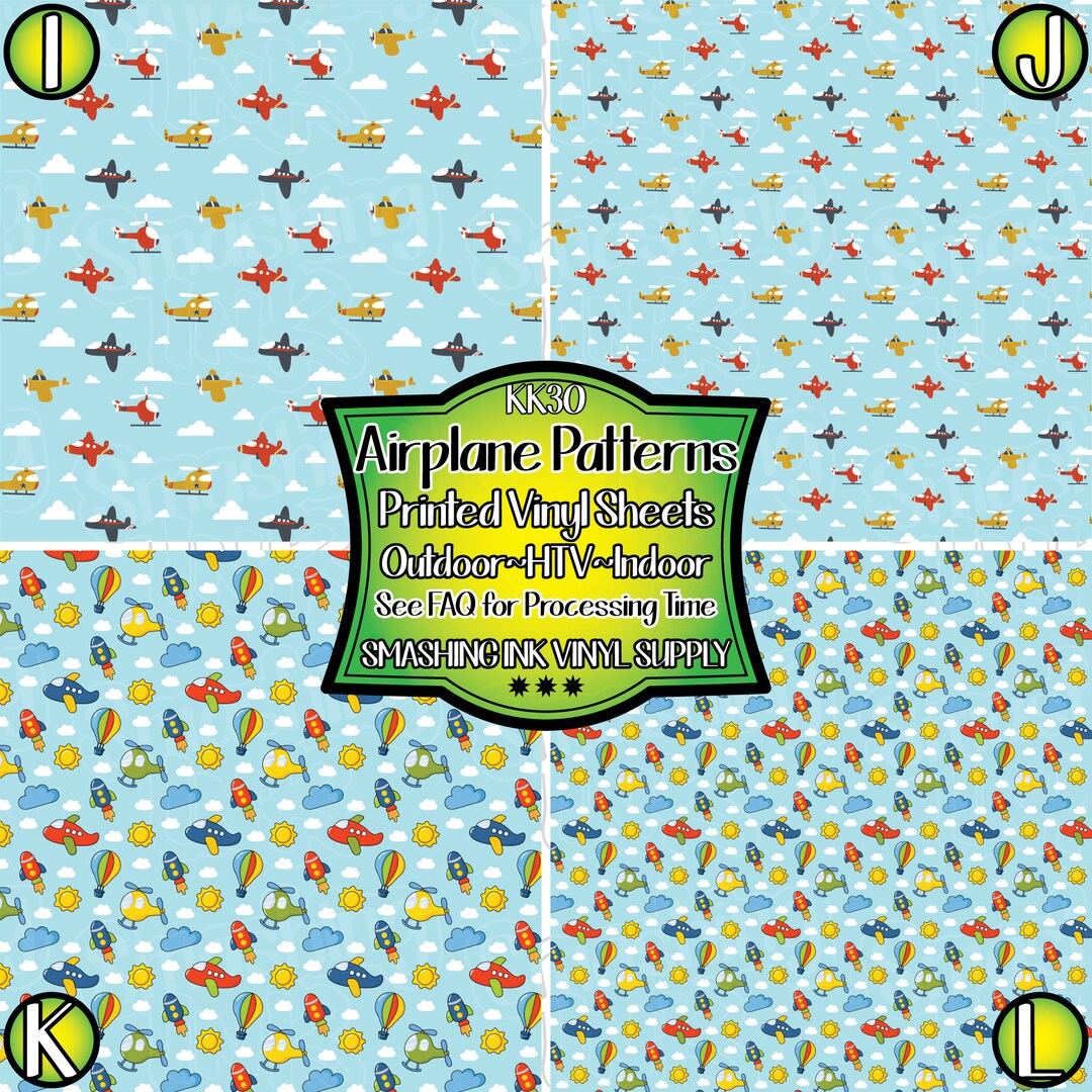 Airplane Vinyl/printed Heat Transfer Vinyl/patterned Vinyl/printed 651 ...