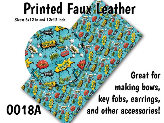 Comic Bubbles Faux Leather Sheet/printed Faux Leather for | Etsy