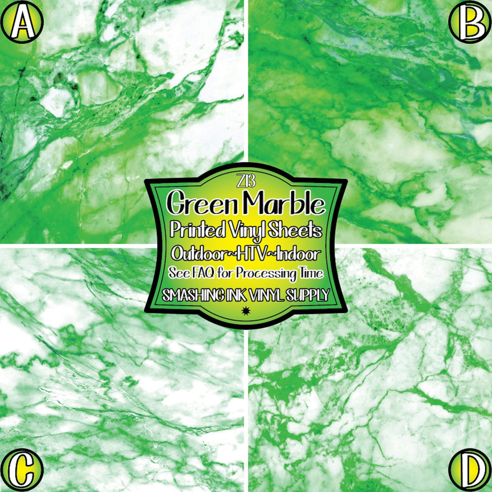 Green Marble Adhesive Vinyl | Heat Transfer | Faux Leather | Laser Safe ...
