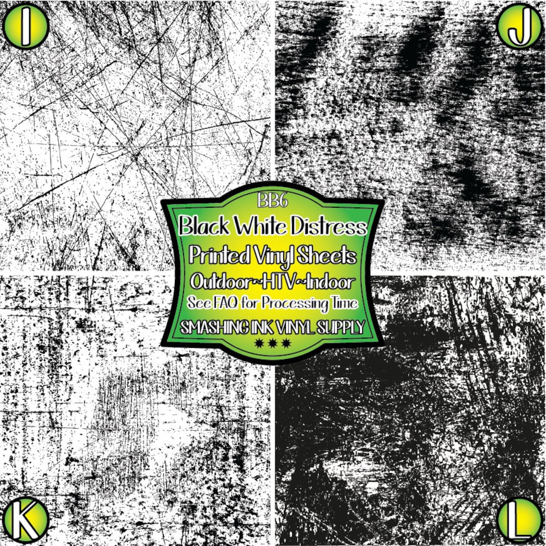 Black White Distress Vinyl/printed Heat Transfer Vinyl/patterned Vinyl ...