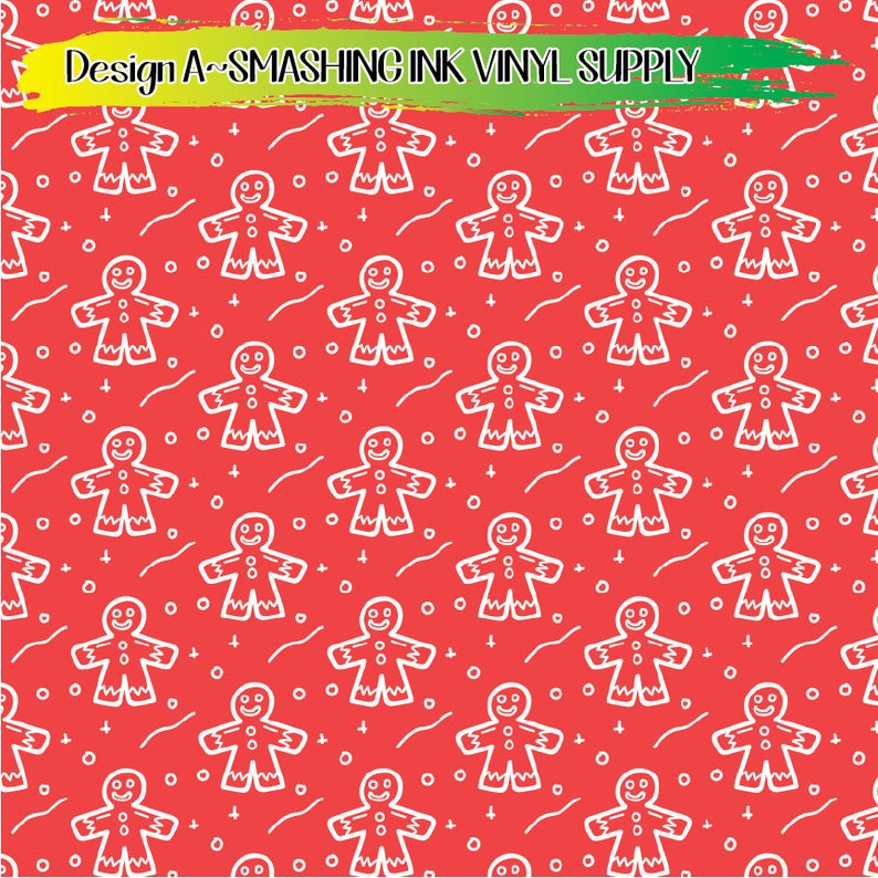Gingerbread Man Vinyl/printed Heat Transfer Vinyl/patterned Vinyl ...