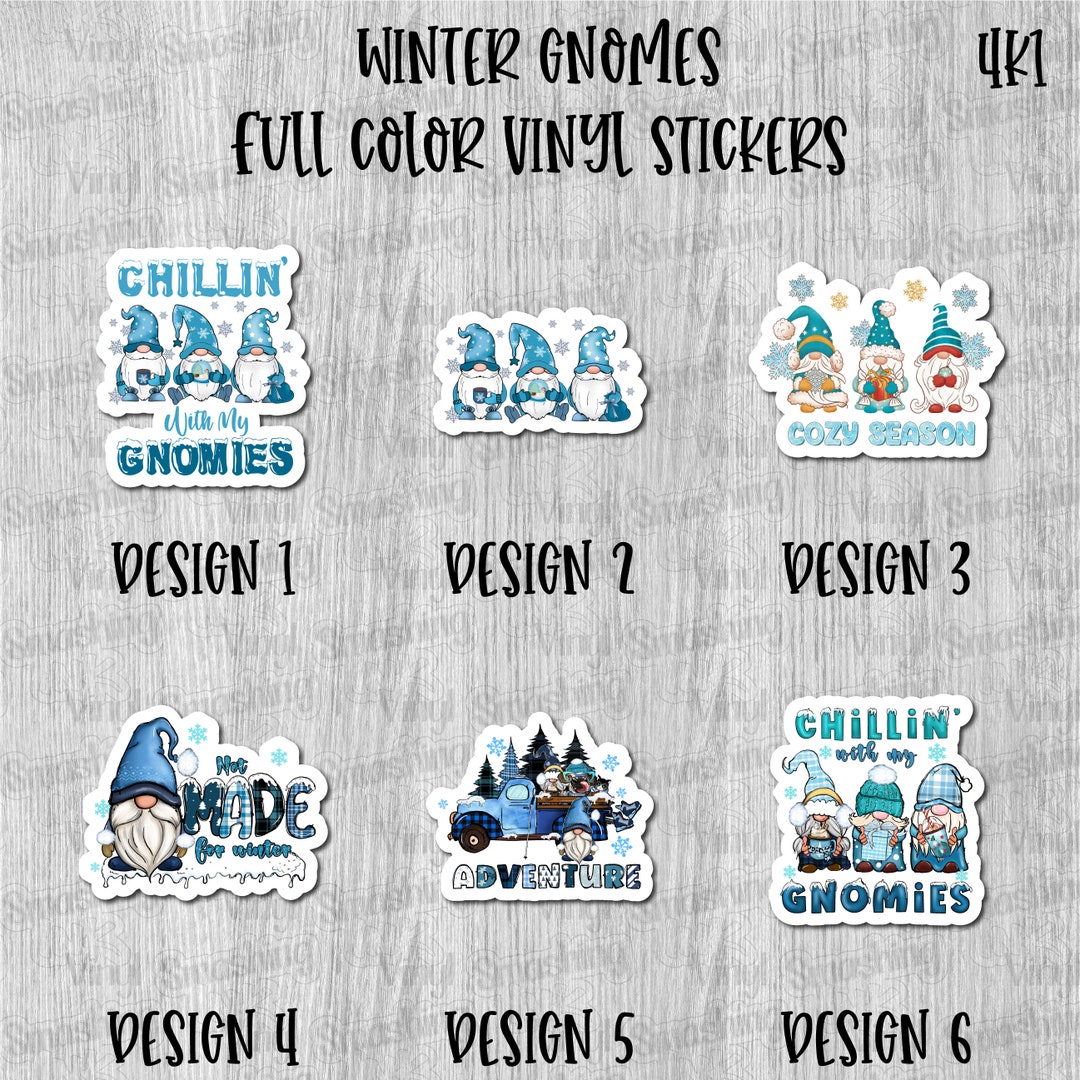Winter Gnomes Full Color Sticker/printed Vinyl Sticker/printed Vinyl ...