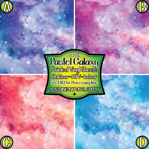 Green Galaxy Space Vinyl/printed Heat Transfer Vinyl/patterned - Etsy