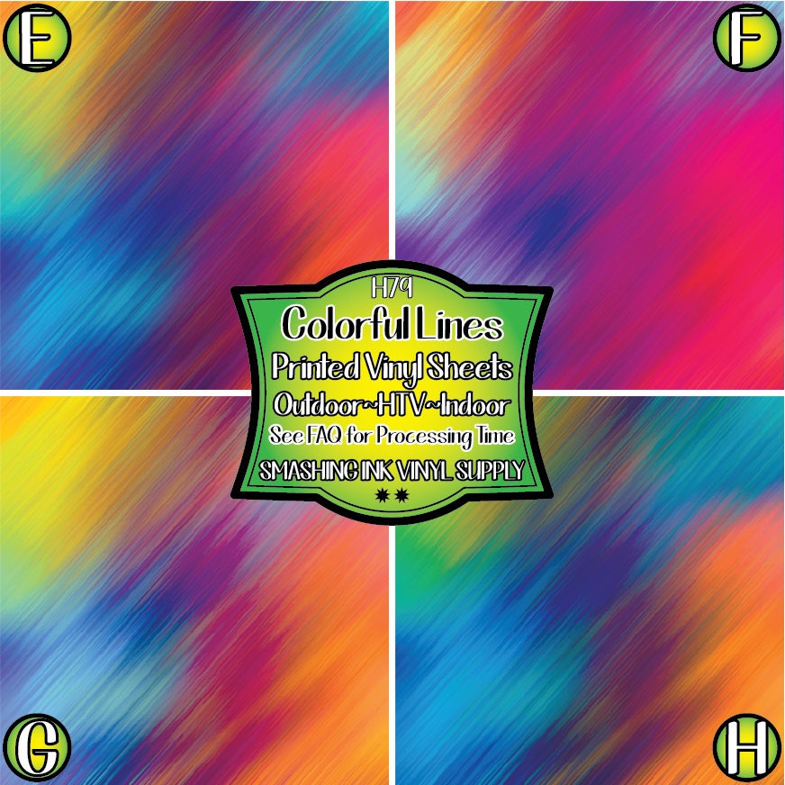 Colorful Lines Vinyl/Printed Heat Transfer Vinyl/Patterned | Etsy