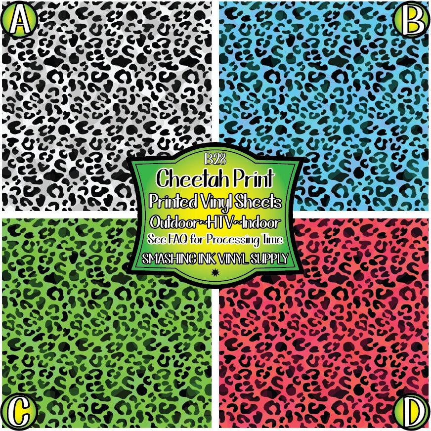 Cheetah Print Vinyl/printed Heat Transfer Vinyl/patterned Vinyl/printed ...