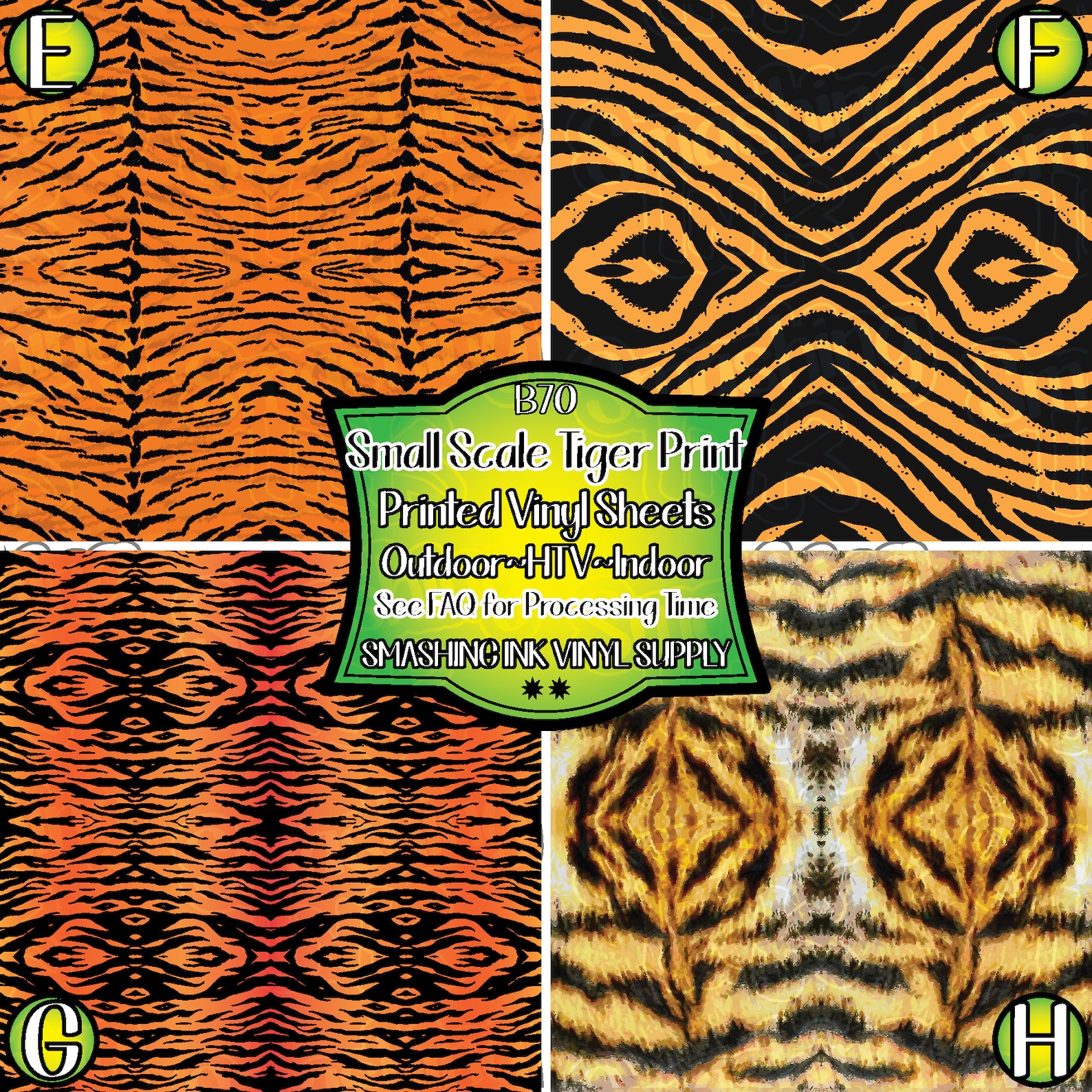 Tiger Stripes Adhesive Vinyl | Heat Transfer | Faux Leather | Laser ...