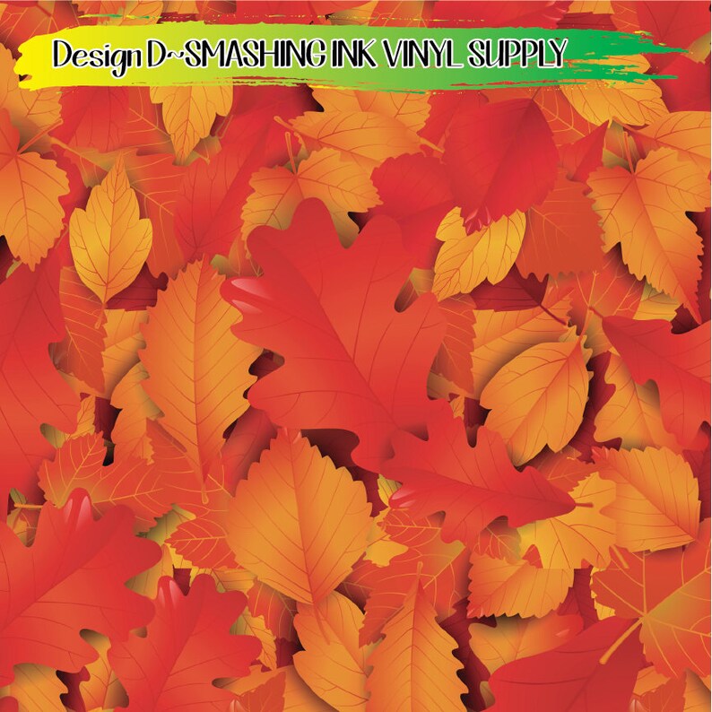 Leaf Pattern Fall Vinyl/printed Heat Transfer Vinyl/patterned - Etsy