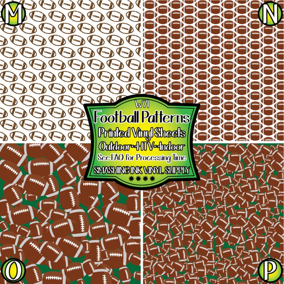 Football Patterns Vinyl/printed Heat Transfer Vinyl/patterned Vinyl ...