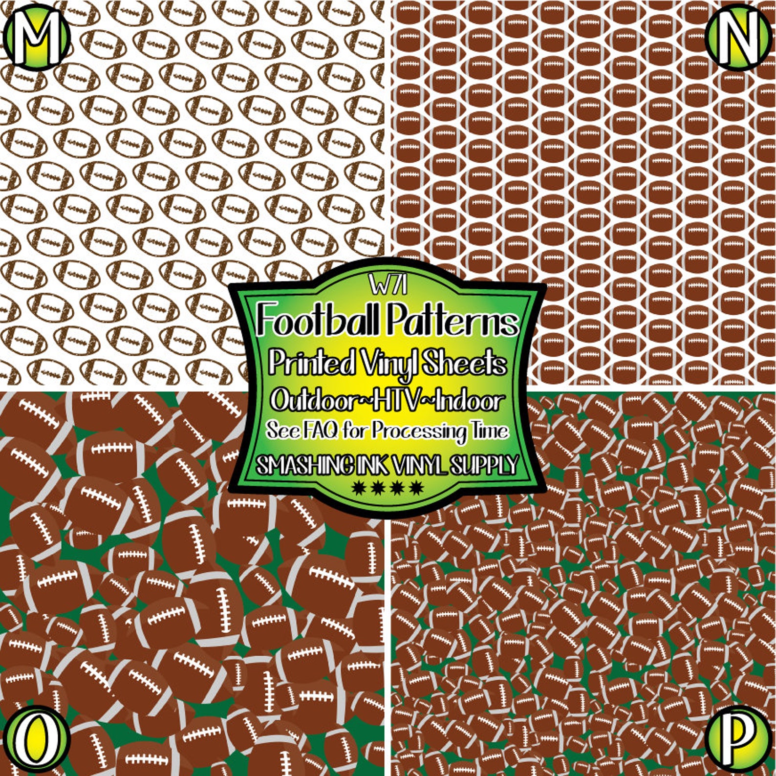 Football Patterns Vinyl/printed Heat Transfer Vinyl/patterned - Etsy