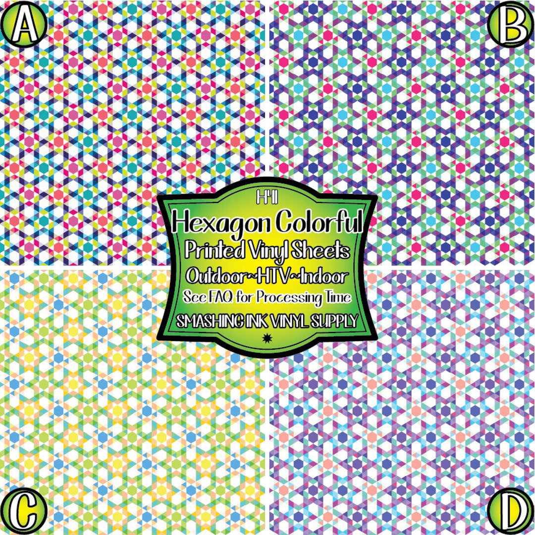 Hexagon Vinyl Pattern/printed Heat Transfer Vinyl/patterned Vinyl ...